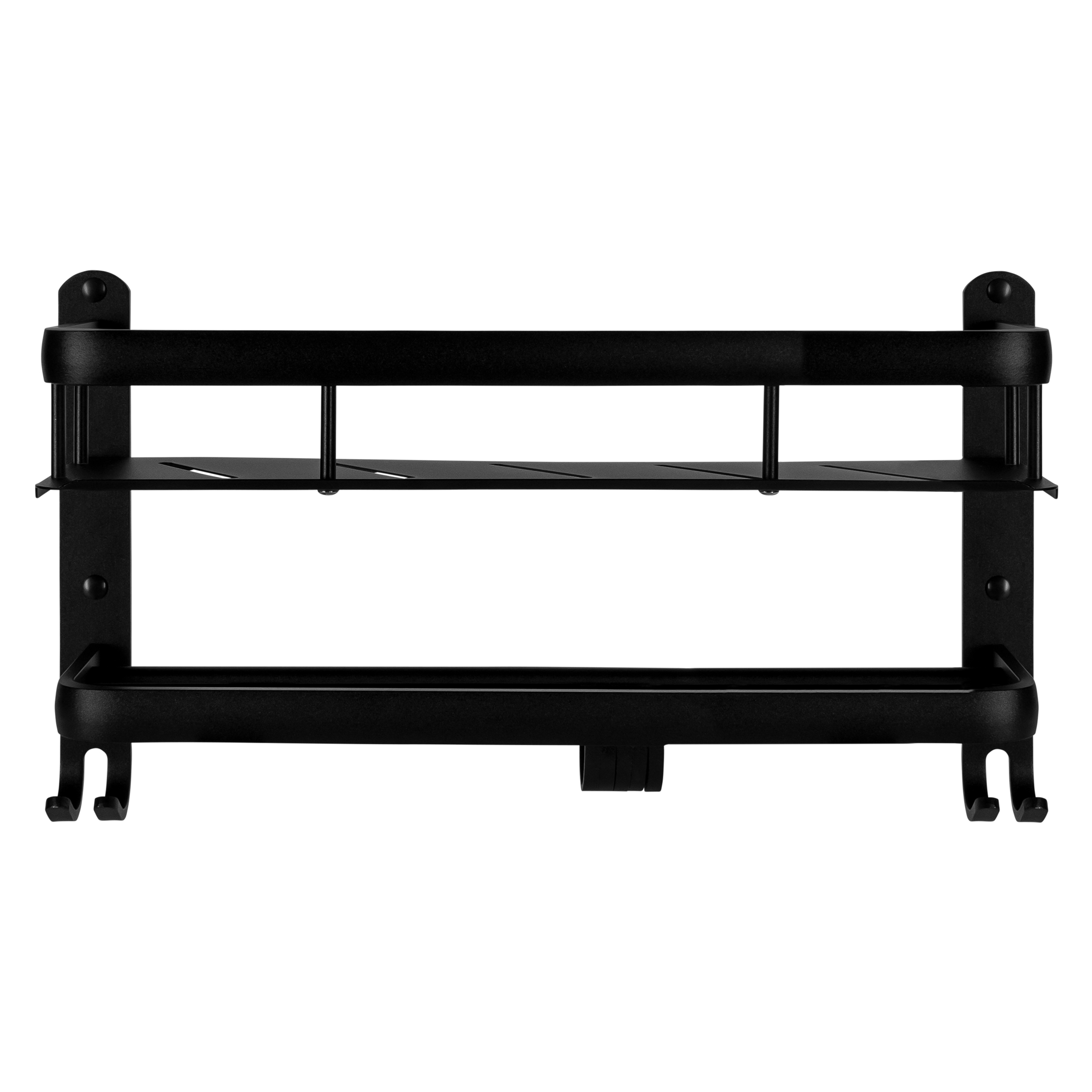 QUVIO Badkamer rekje met haken - Zwart - 40 cm - QUVIO - | HomeDeco.nl